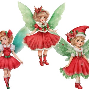 Christmas Fairies CLIPART PNG Files, Commercial Use Transparent ...