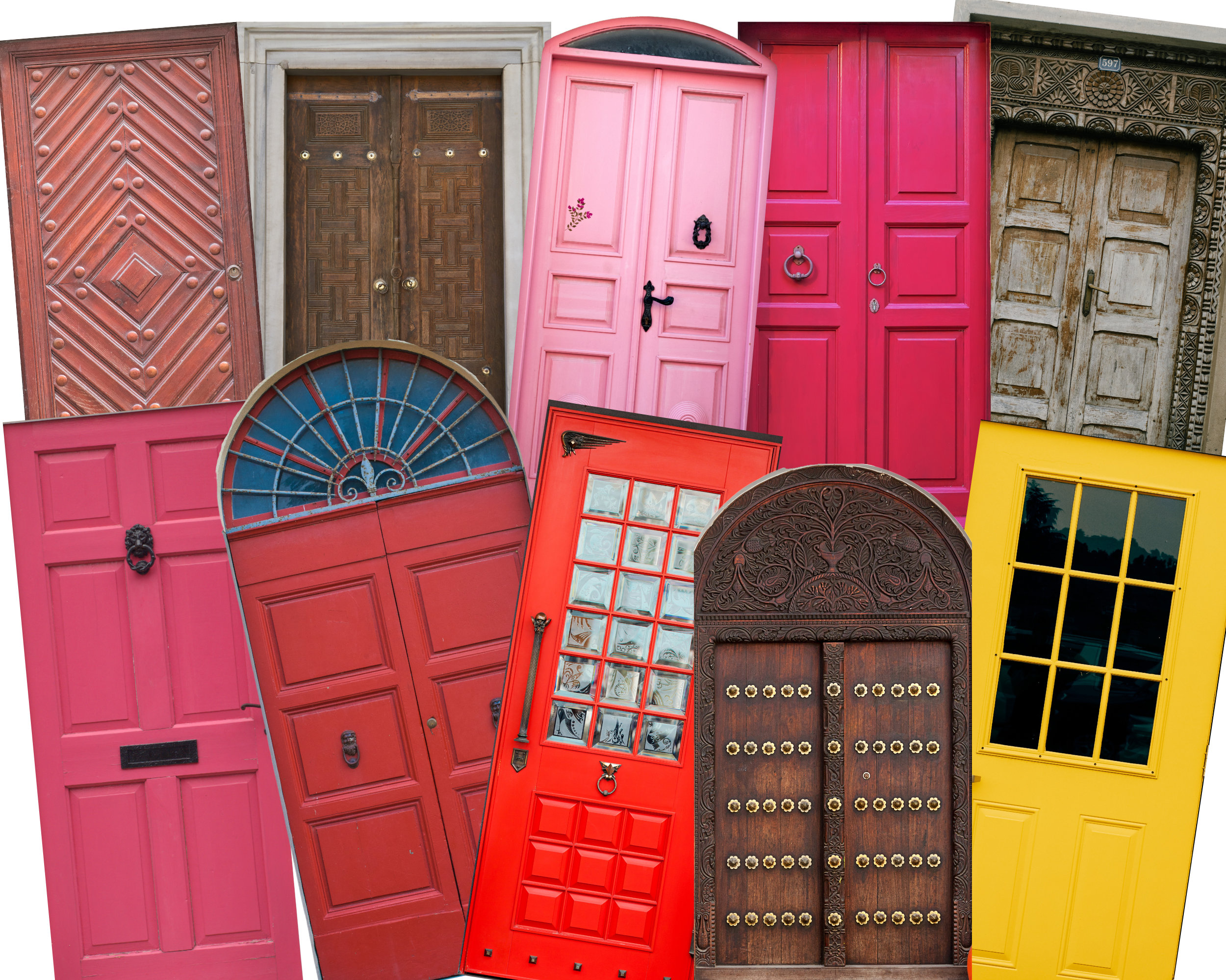 Rustic Wooden DOORS Digital Collage Sheet, Stickers Downloadable ...