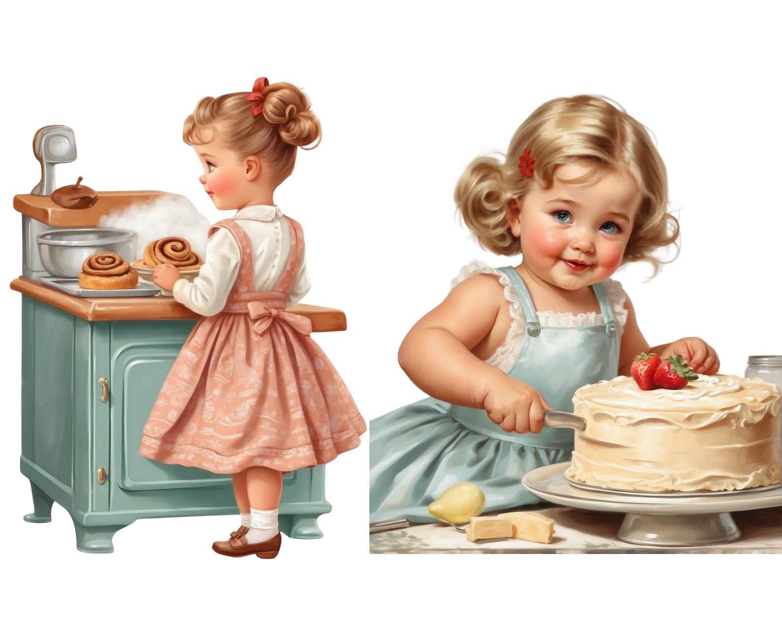 Baker Girls CLIPART PNG Files Commercial Use Transparent Background ...