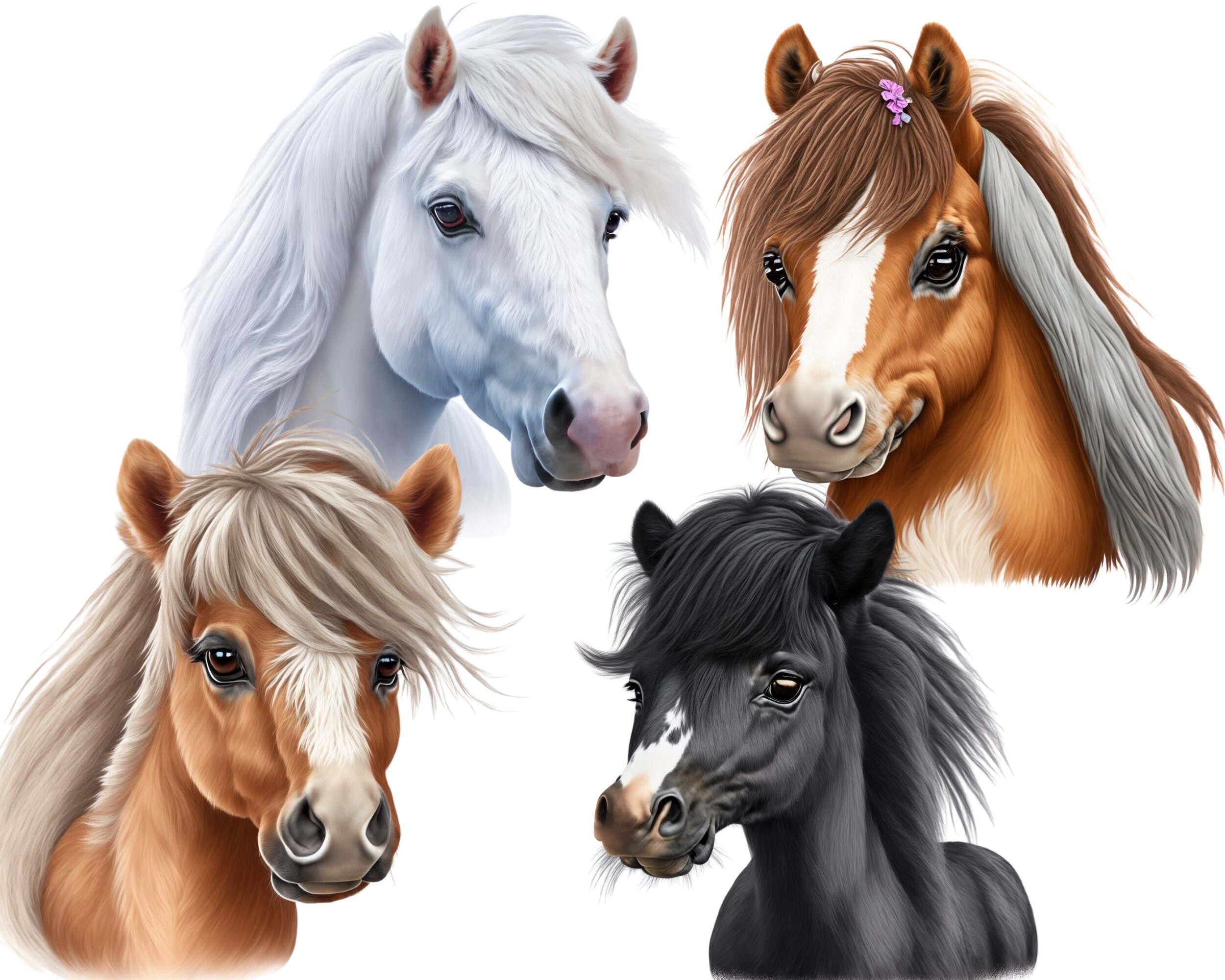Ponies CLIPART PNG Files, Commercial Use, Transparent Background Small ...