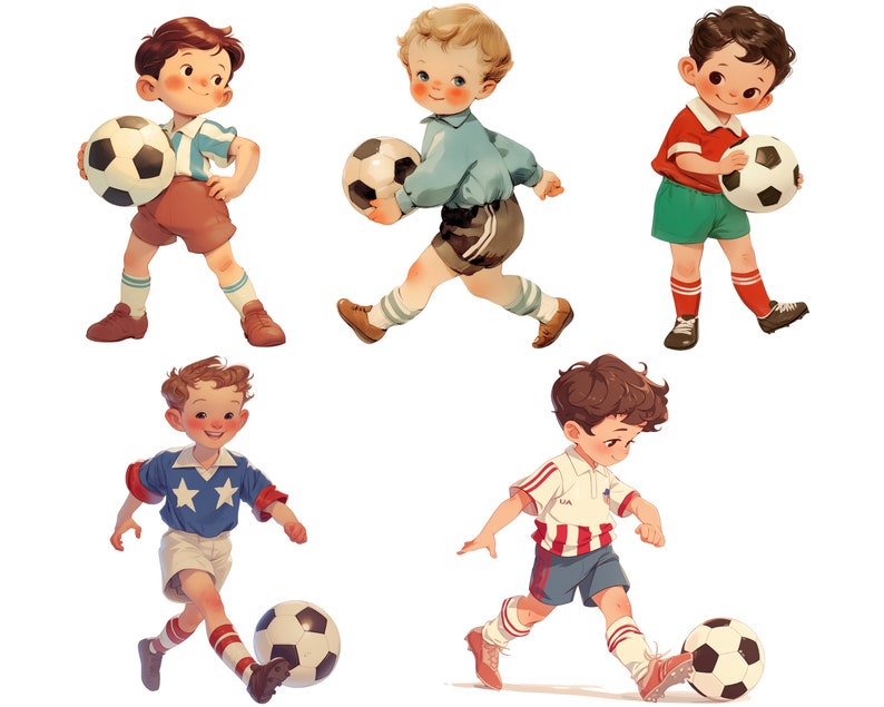 Soccer Football Boys CLIPART PNG Files Commercial Use Transparent ...