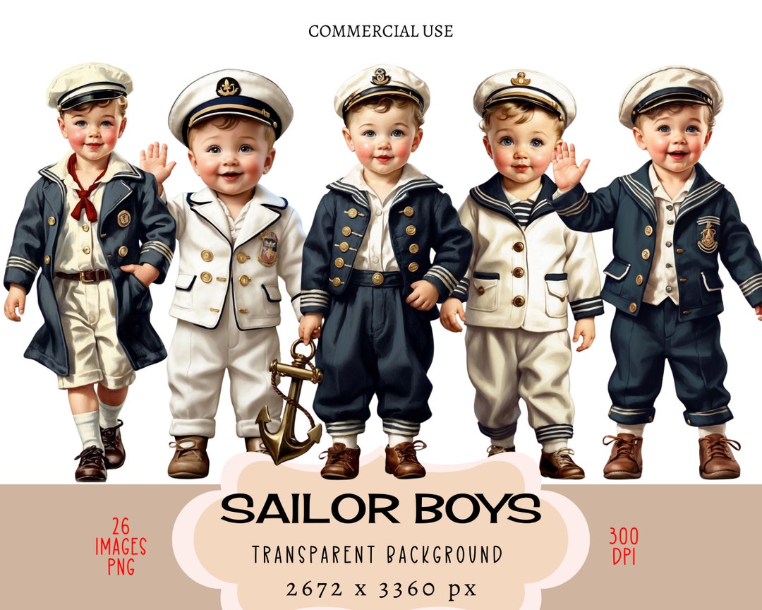 Sailor Boys CLIPART PNG Files Commercial Use Transparent Background ...
