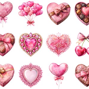 Valentine Hearts CLIPART PNG Files Commercial Use Transparent ...