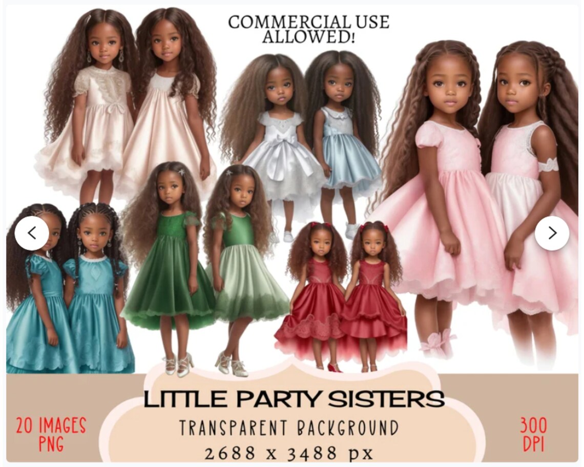 Black Girls Bundle CLIPART PNG Files, Watercolor Little Melanin Girl ...