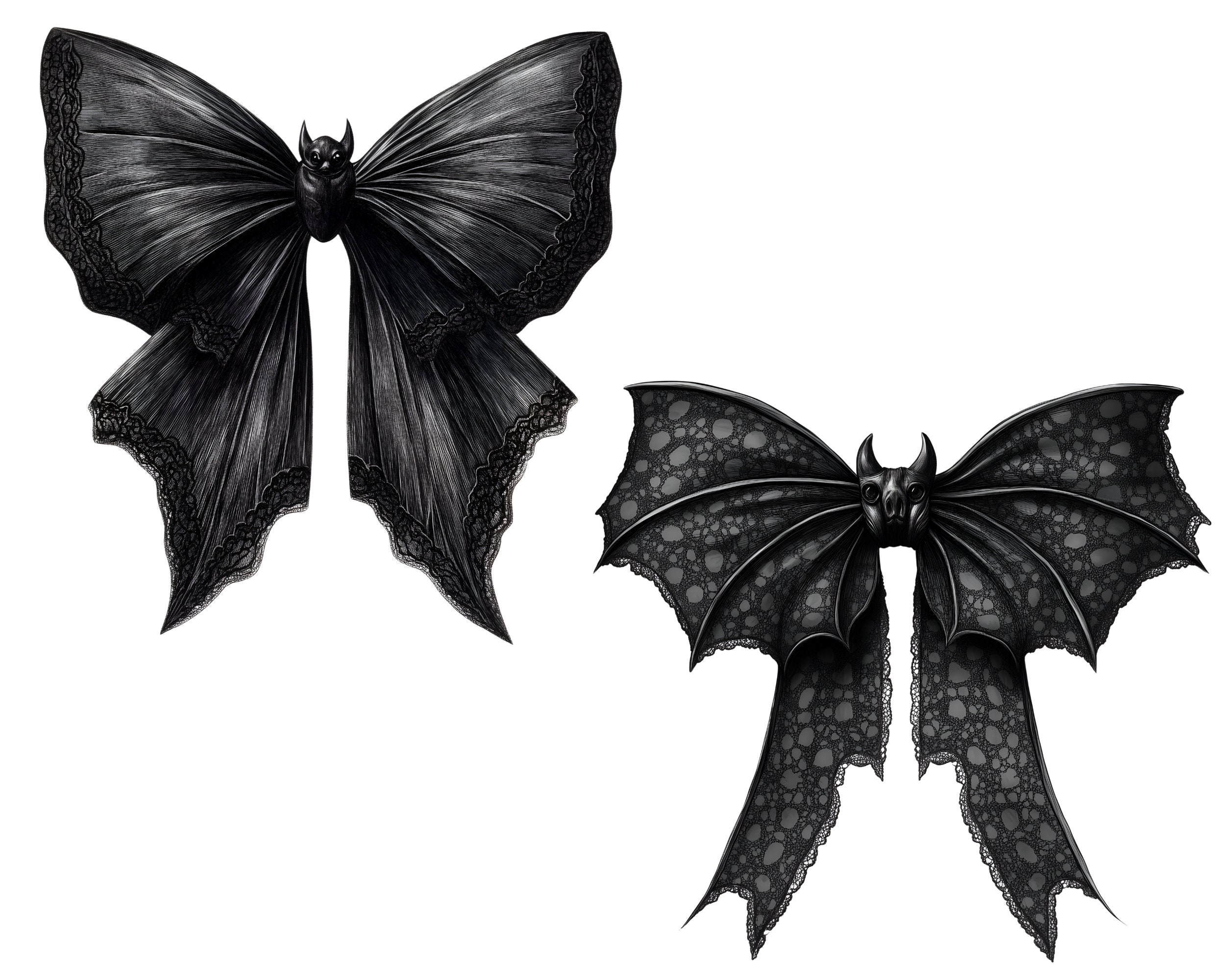Gothic Bat Bows CLIPART PNG Files Commercial Use Transparent Background ...