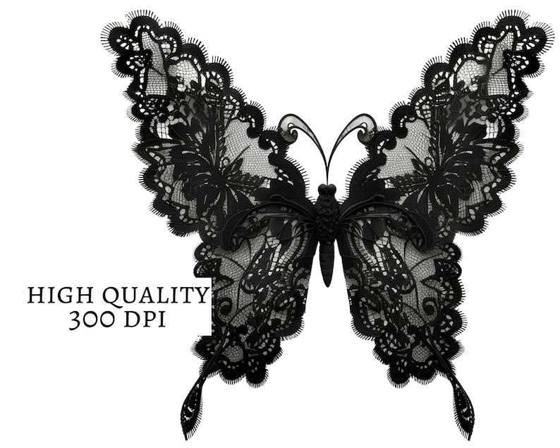 Gothic Butterflies CLIPART PNG Files Commercial Use Transparent ...