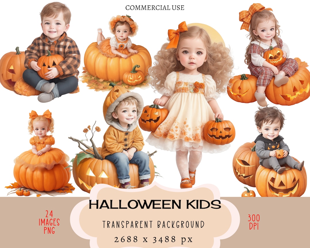 Pumpkin Kids CLIPART PNG File Commercial Use Transparent Background ...