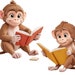 Reading Monkey CLIPART PNG Files, Studying Animal, Commercial Use ...