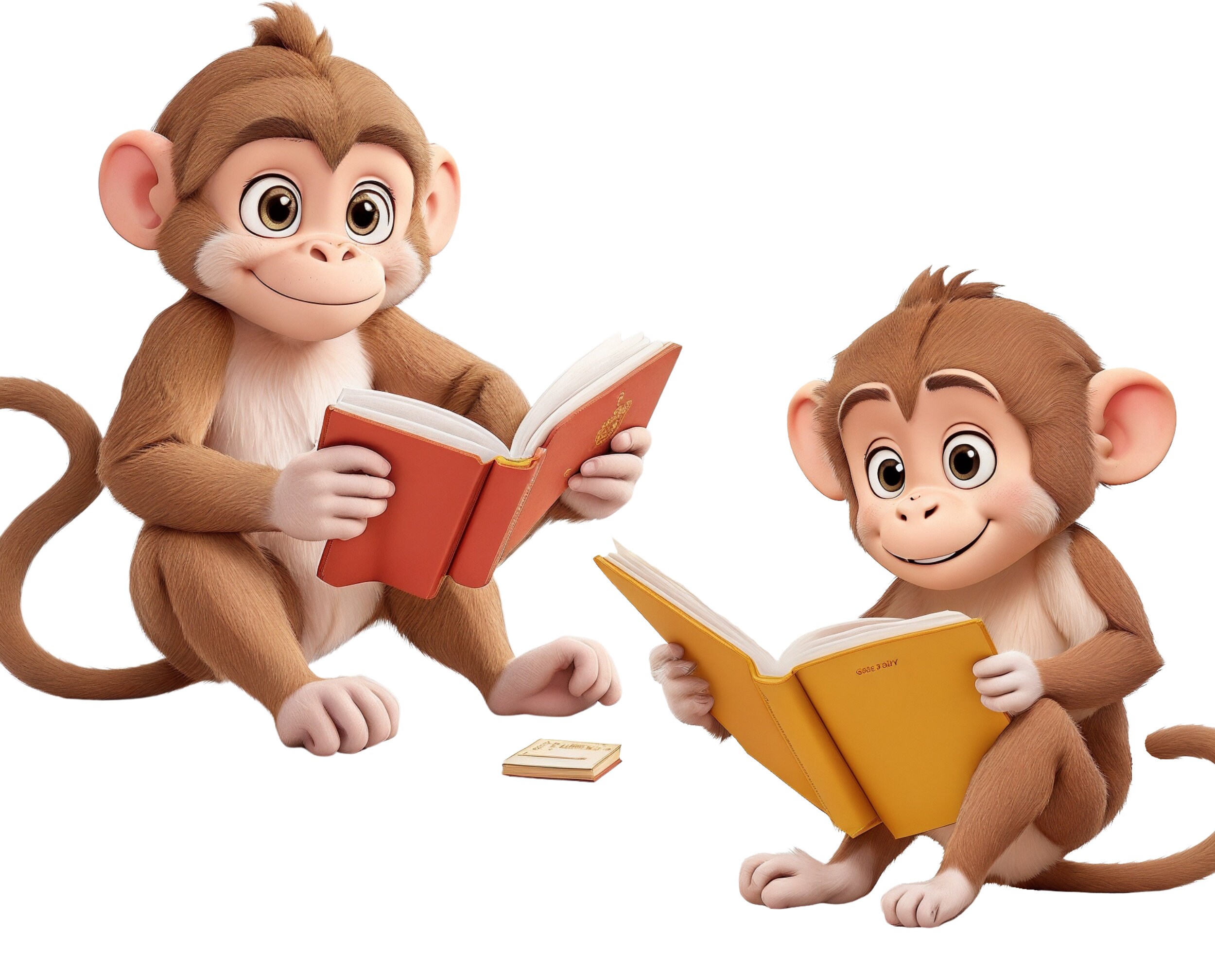Reading Monkey CLIPART PNG Files, Studying Animal, Commercial Use ...