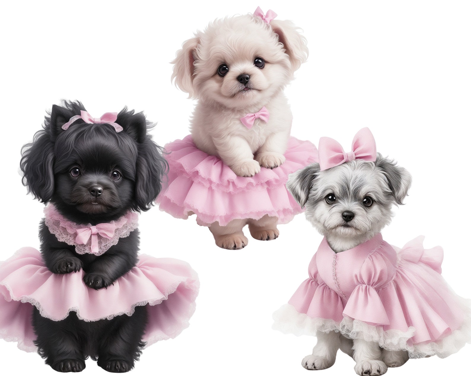 Shabby Chic Dogs CLIPART PNG Files Commercial Use Transparent ...