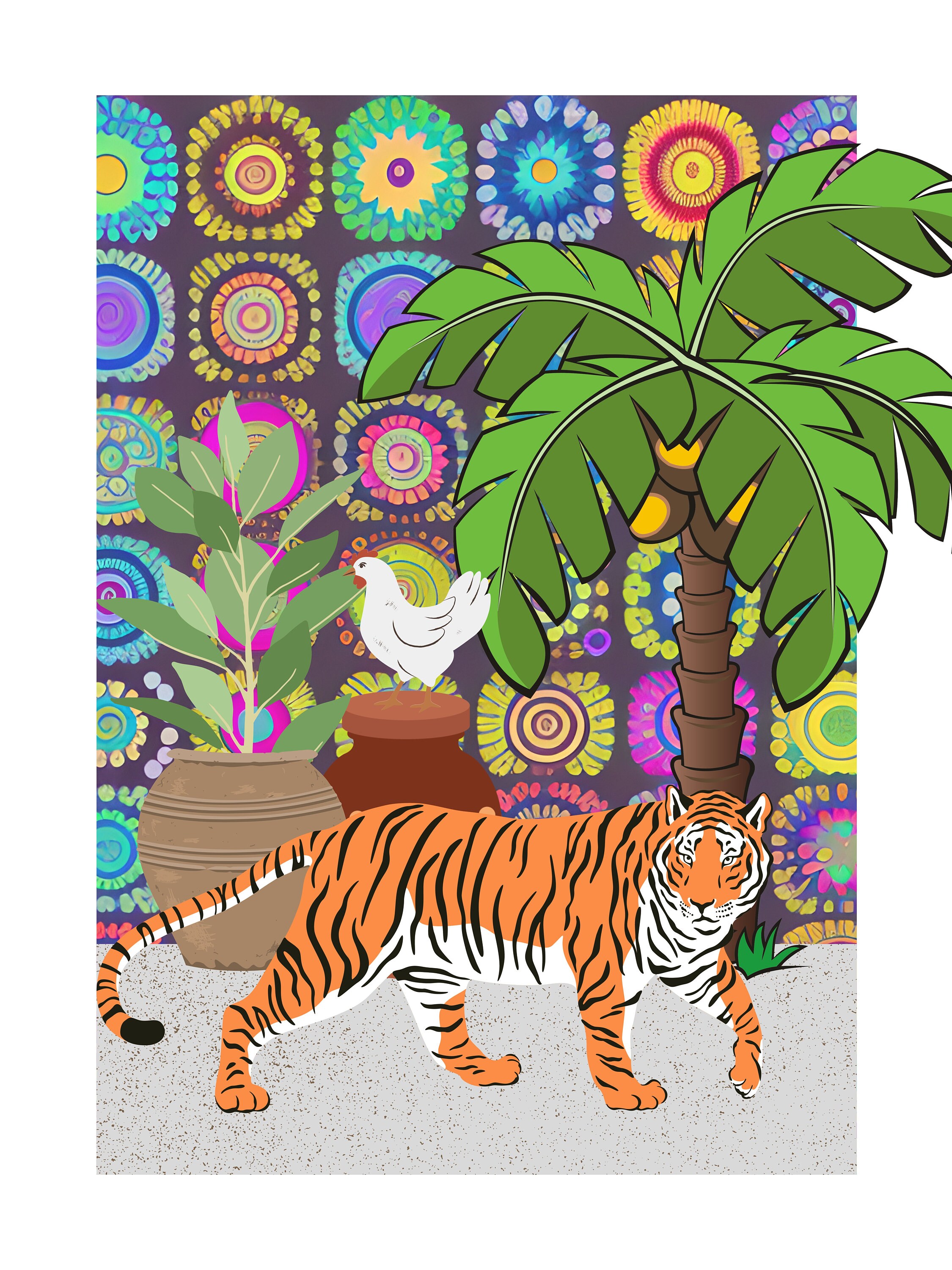 INSTANT DOWNLOAD Leopard Art Print Chinoiserie Urn Poster Big - Etsy