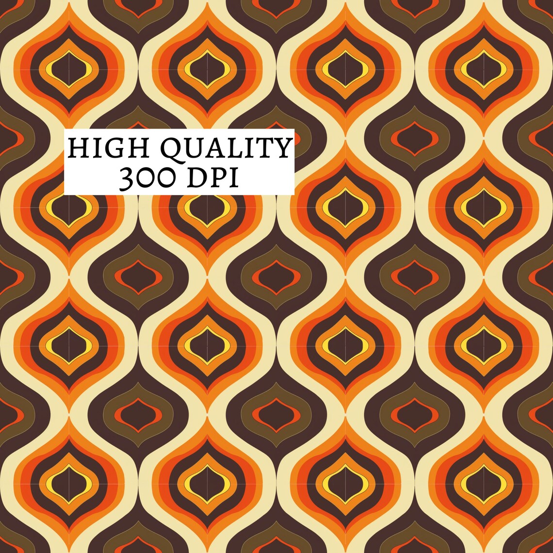 Retro Groovy Digital Papers JPG, Seamless Crafting Paper, Commercial ...