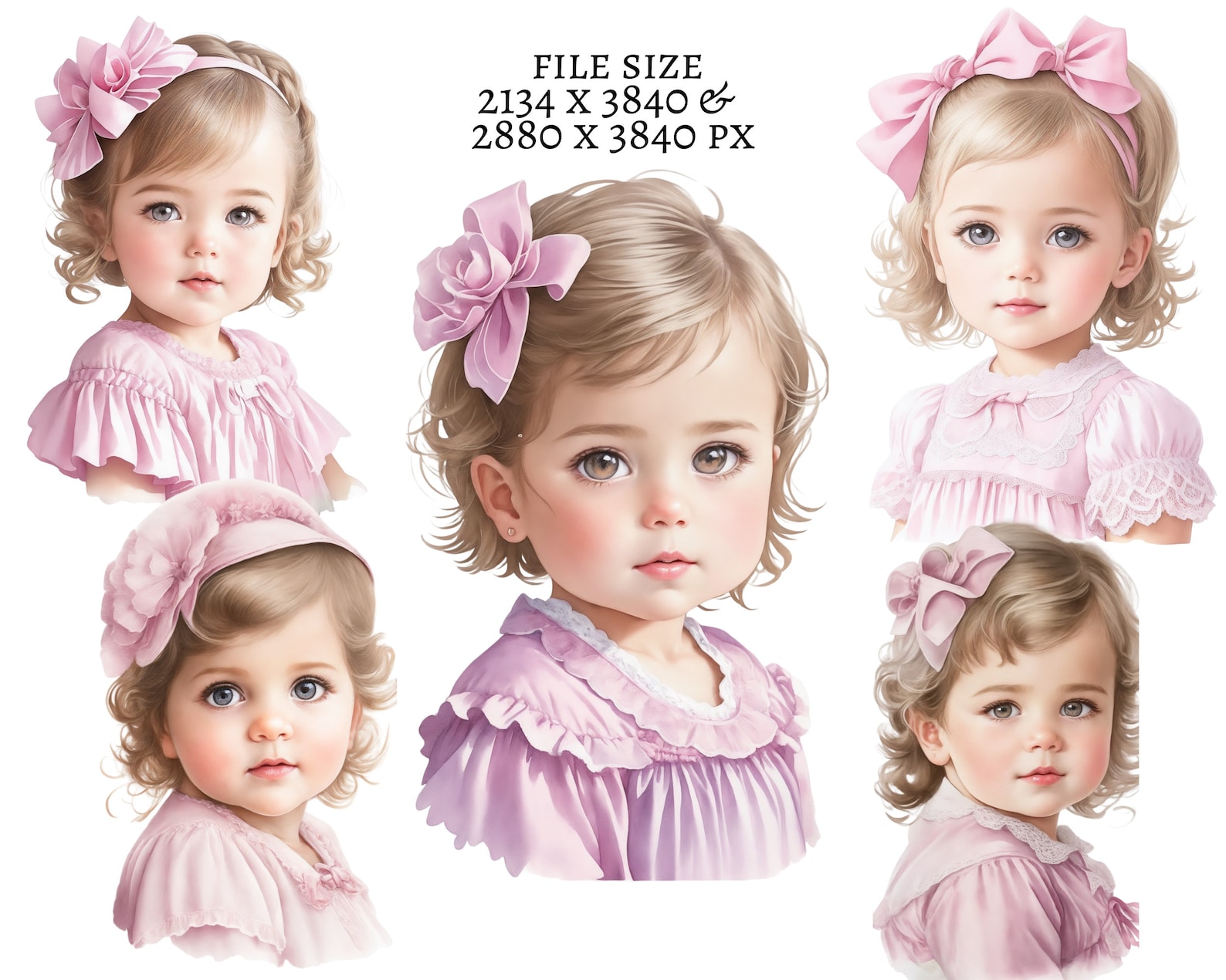 Baby Girls CLIPART PNG Files, Commercial Use, Transparent Background ...
