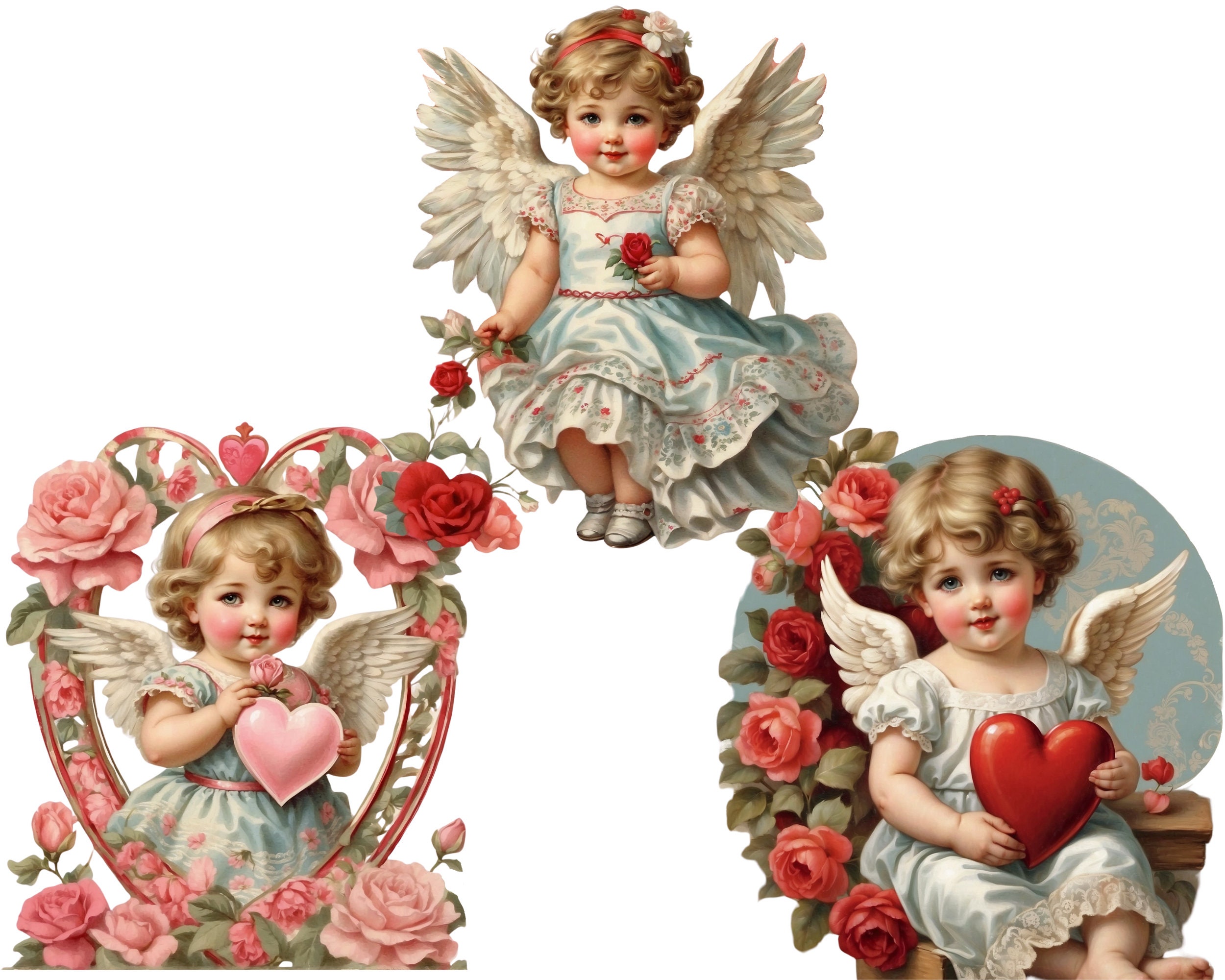 Valentine Angels CLIPART PNG Files Commercial Use Transparent ...