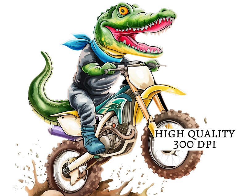 Dirt Bike Animals CLIPART PNG Files, Motocross Rider Sublimation ...