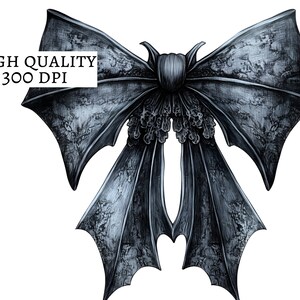Gothic Bat Bows CLIPART PNG Files Commercial Use Transparent Background ...