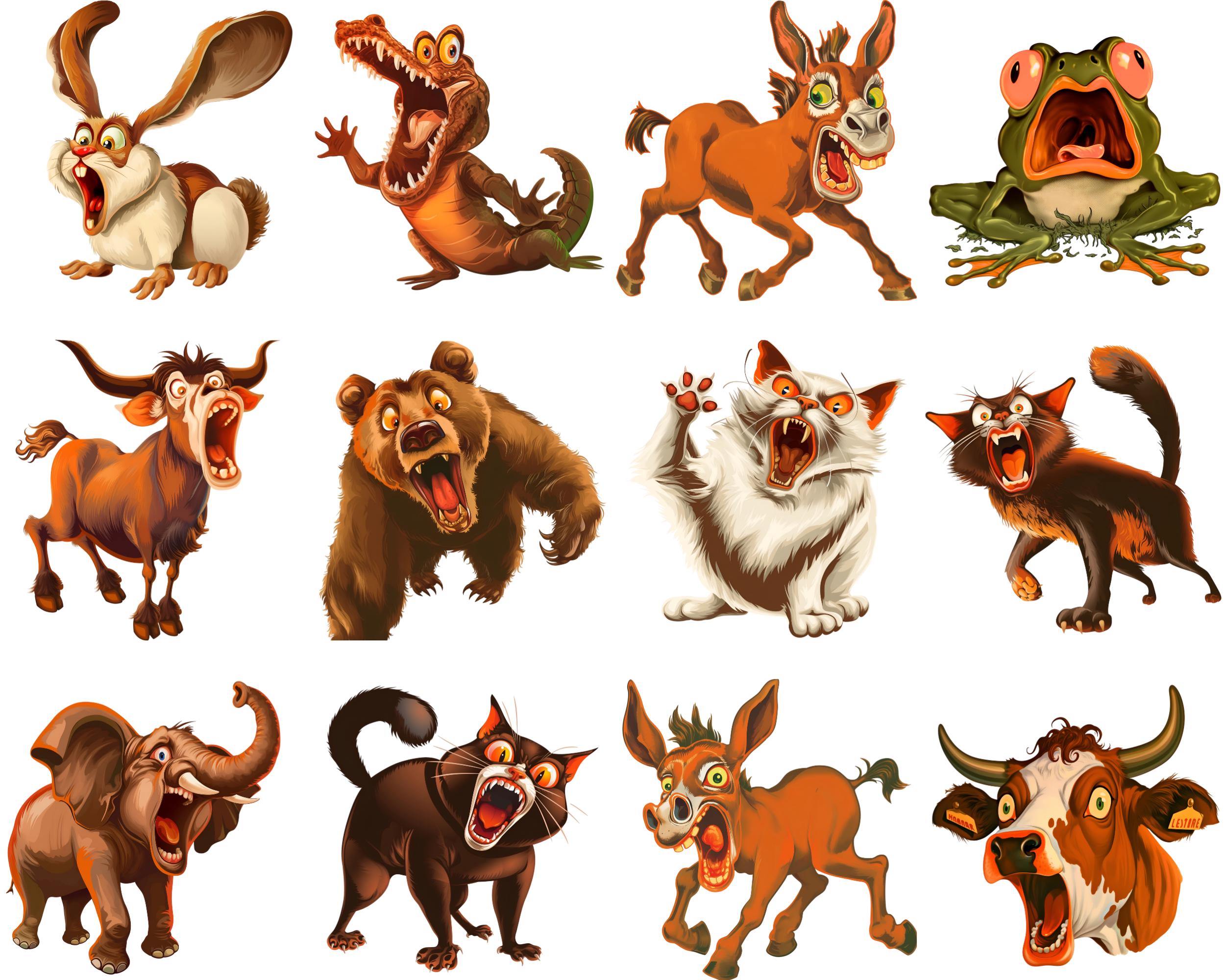 Shouting Animals CLIPART PNG Files, Screaming Goat Sublimation, Calling ...