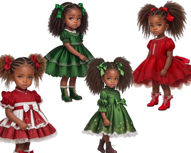 Little Christmas Girls CLIPART PNG Files Commercial Use - Etsy