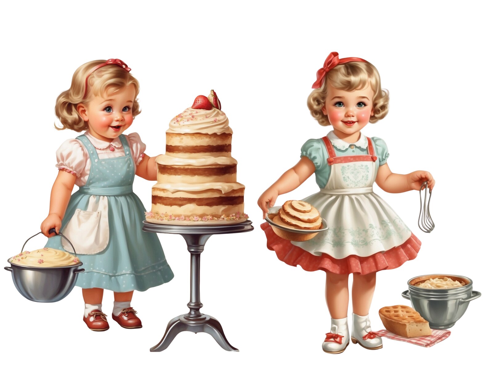 Baker Girls CLIPART PNG Files Commercial Use Transparent Background ...