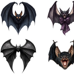 Scary Bats CLIPART PNG Files, Halloween Sublimation, Frightening Spooky ...
