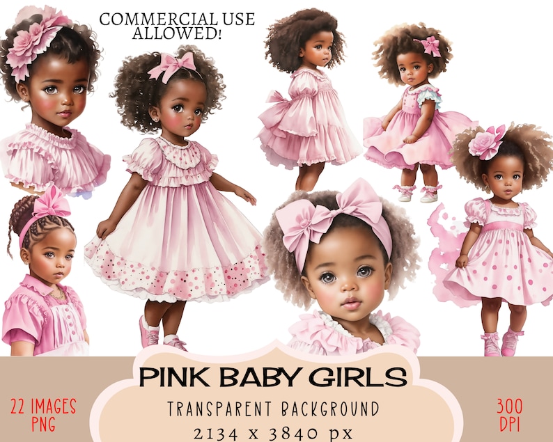 Baby Girls CLIPART PNG Files, Commercial Use, Transparent Background ...