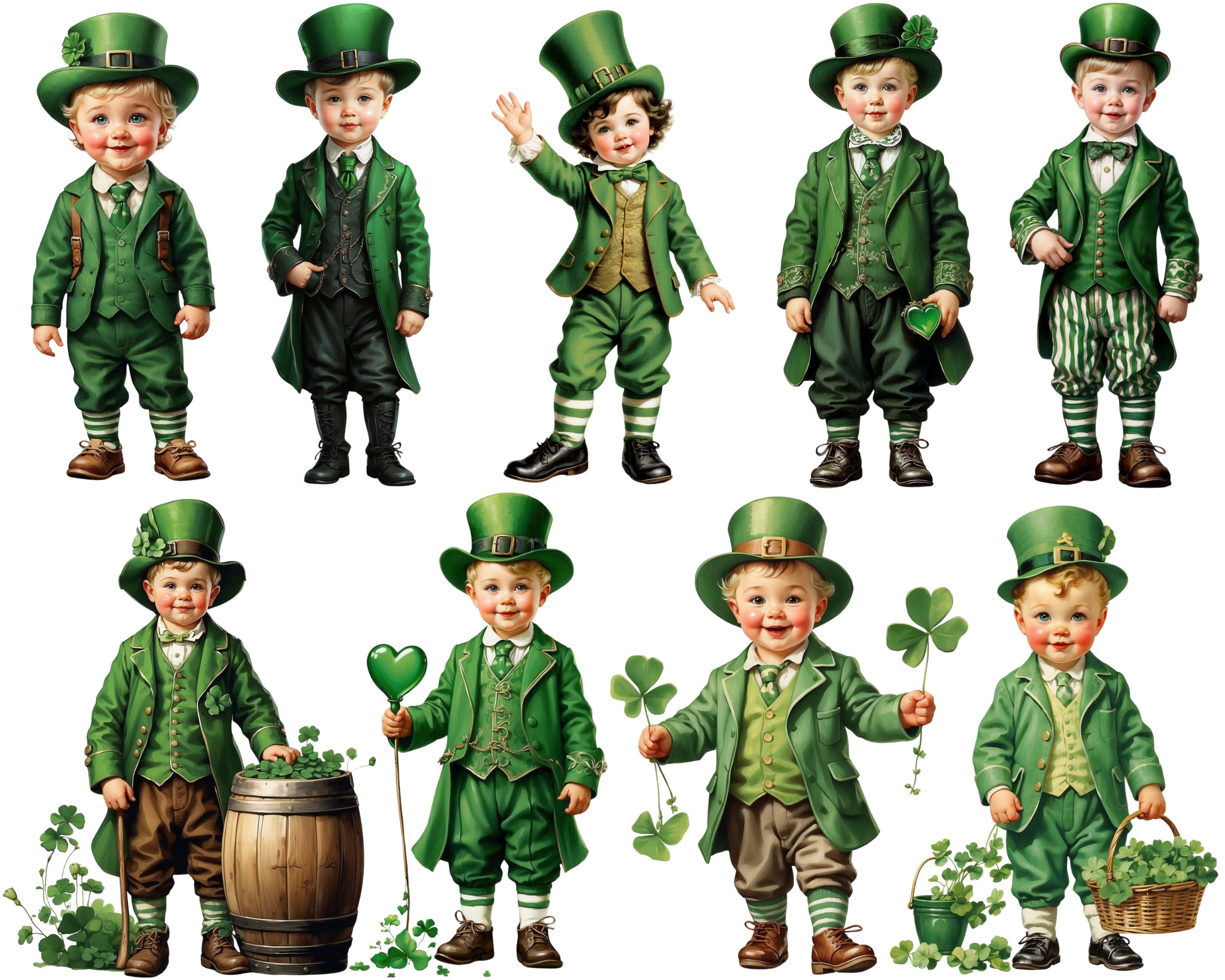 St Patrick's Day Kids CLIPART PNG Files Commercial Use Transparent ...