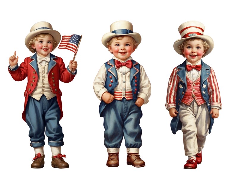 4th of July Boys CLIPART PNG Files Commercial Use Transparent ...