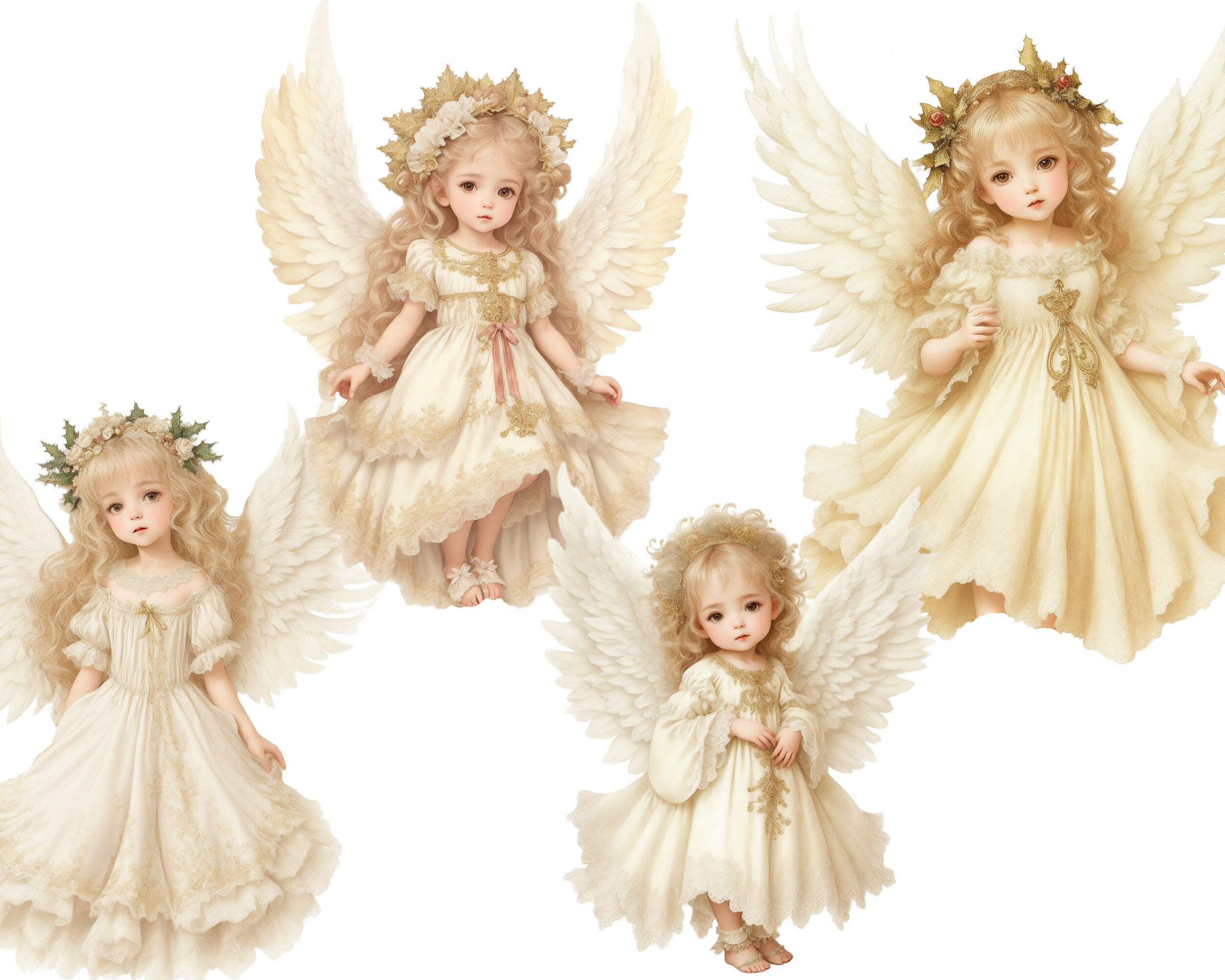 Victorian Angels CLIPART PNG Files, Commercial Use, Transparent ...