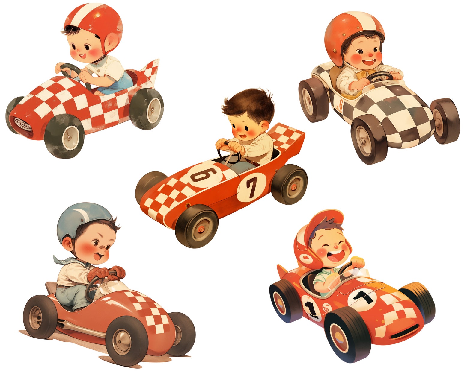 Racing Car Boys CLIPART PNG Files Commercial Use Transparent Background ...