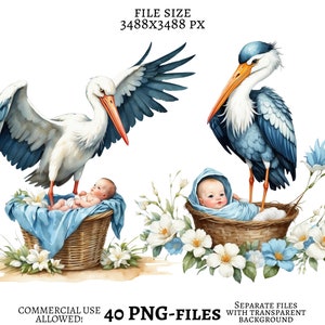 Baby Shower CLIPART PNG Files, Commercial Use, Transparent Background ...