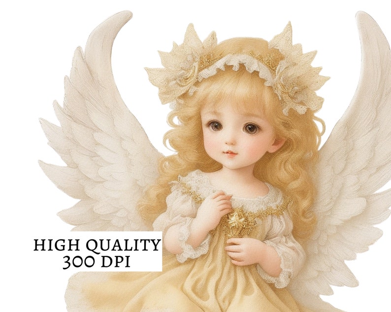 Golden Angels CLIPART PNG Files, Commercial Use, Transparent Background ...