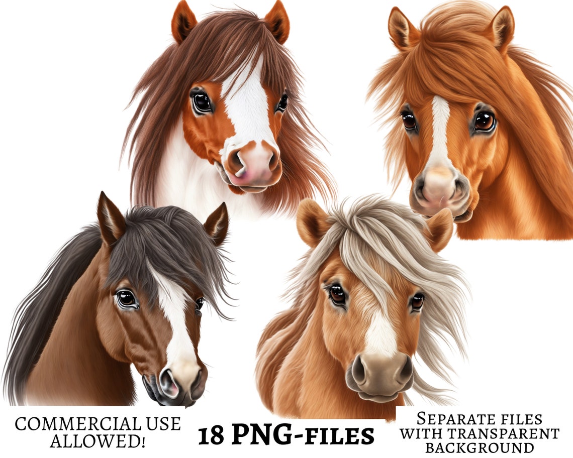 Ponies CLIPART PNG Files, Commercial Use, Transparent Background Small ...