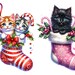 Christmas Stocking Kitten CLIPART PNG File, Cute Cat Sublimation ...