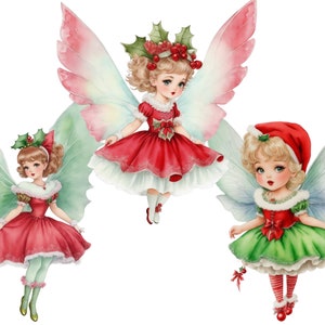Christmas Fairies CLIPART PNG Files, Commercial Use Transparent ...