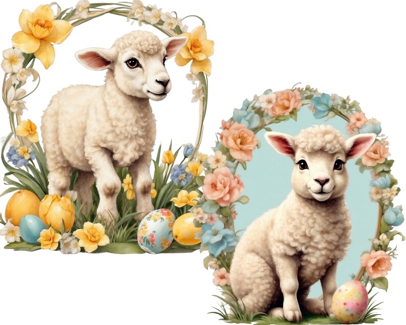 Easter Lamb CLIPART PNG Files Commercial Use Transparent Background ...