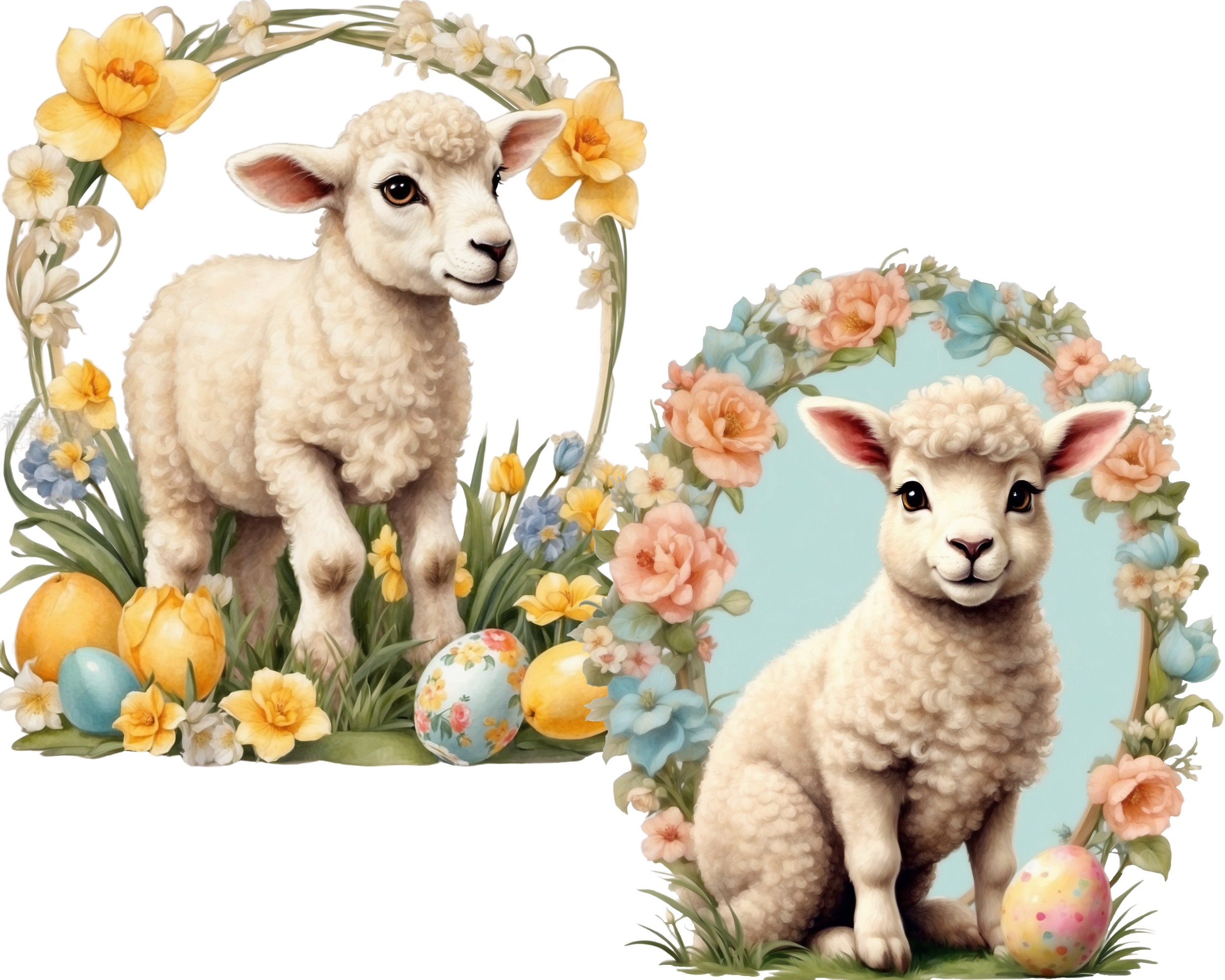 Easter Lamb CLIPART PNG Files Commercial Use Transparent Background ...
