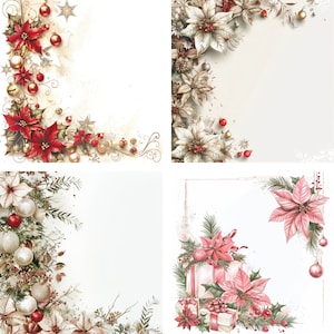Christmas Border Digital Papers JPG, Seamless Crafting Paper ...