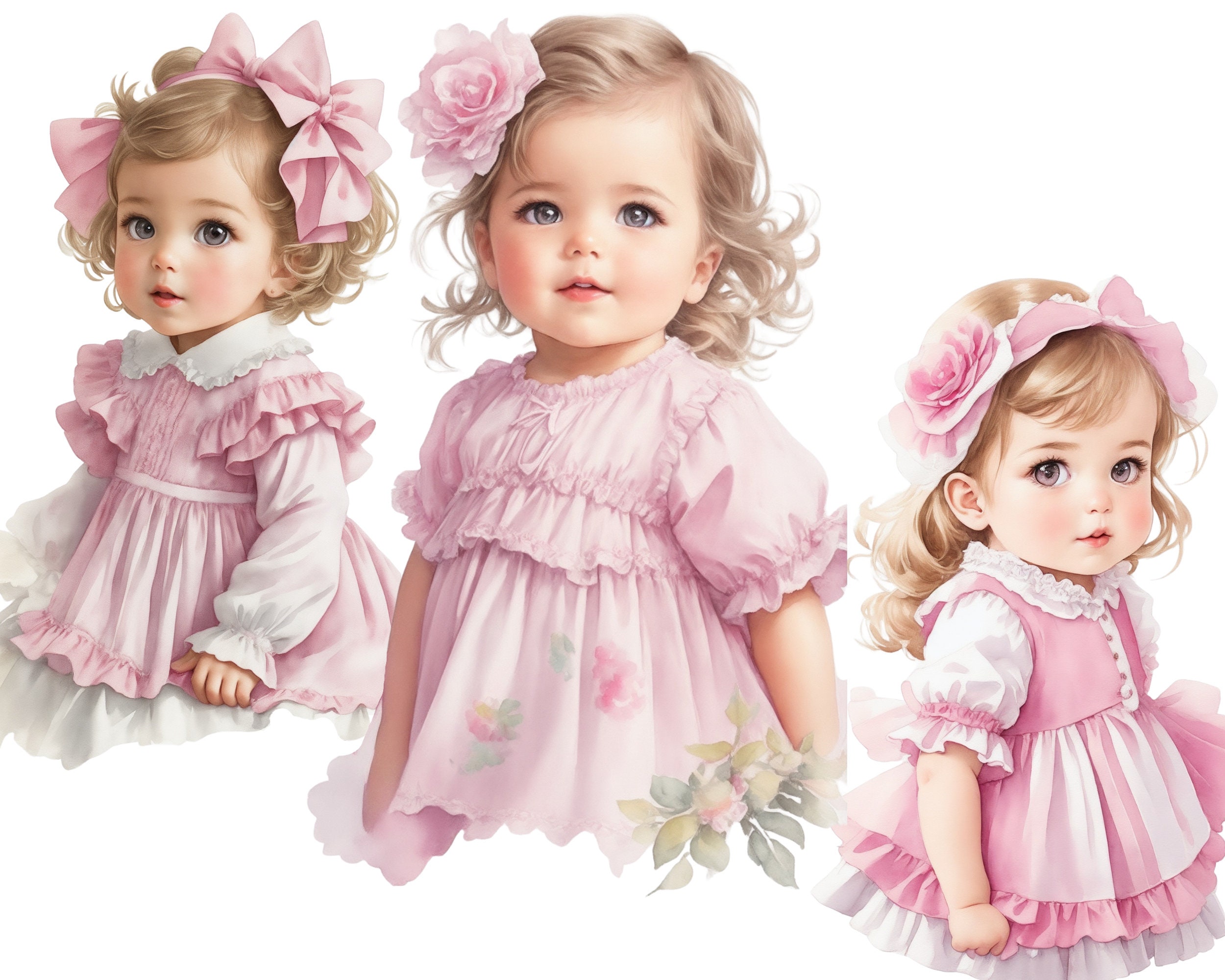 Baby Girls CLIPART PNG Files, Commercial Use, Transparent Background ...