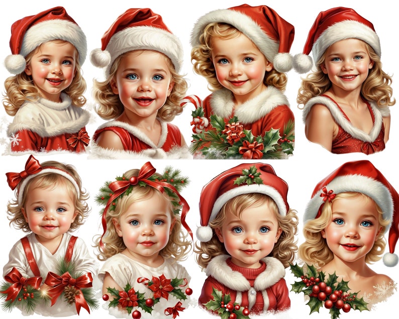 Christmas Kids CLIPART PNG Files Commercial Use Transparent Background ...