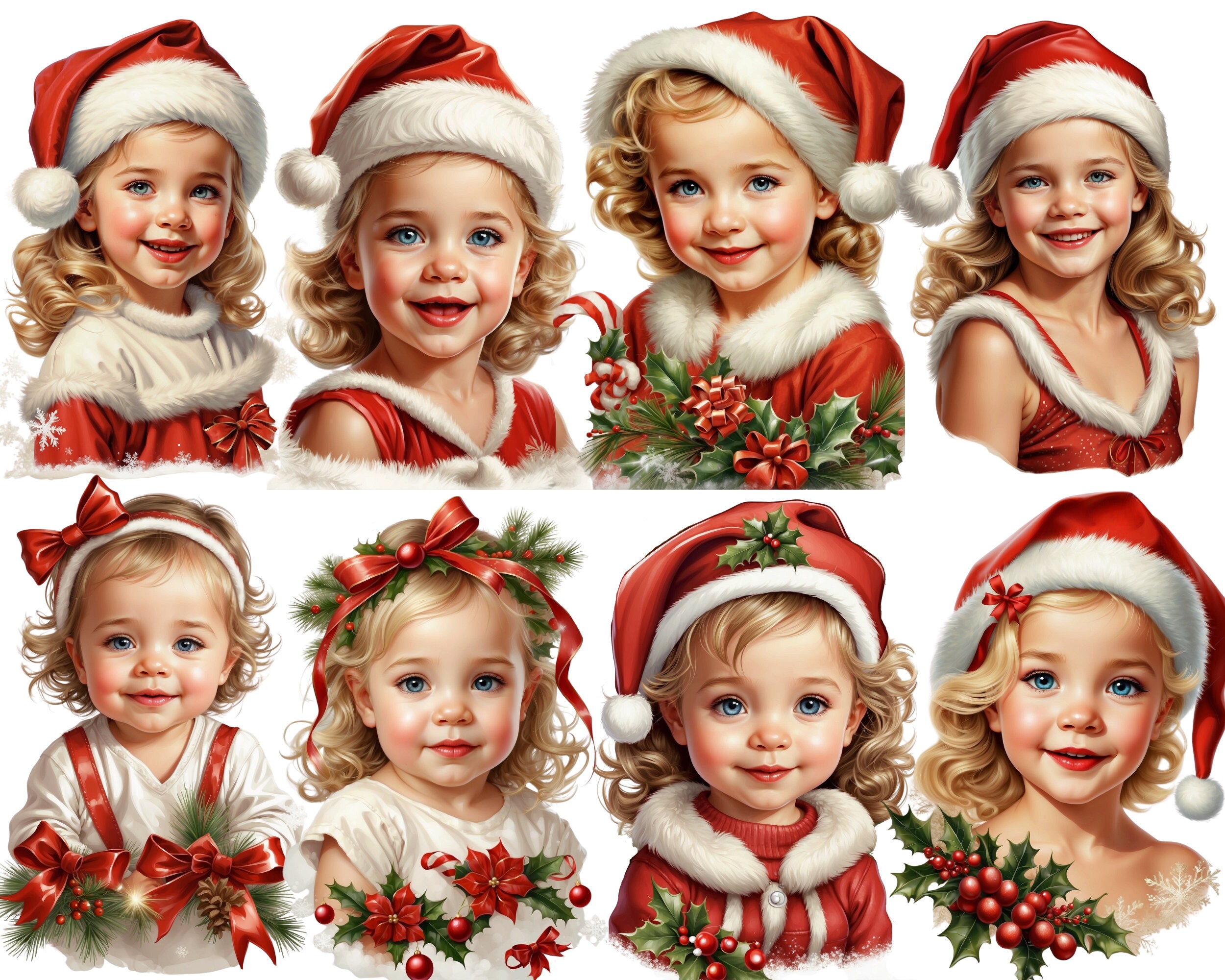 Christmas Kids CLIPART PNG Files Commercial Use Transparent Background ...