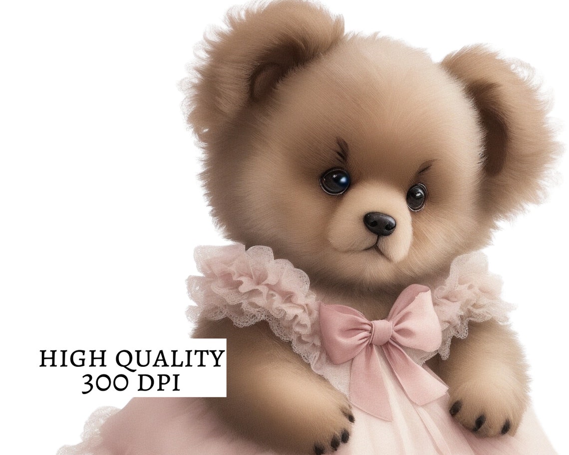 Shabby Chic Teddy Bears CLIPART PNG Files Commercial Use Transparent ...