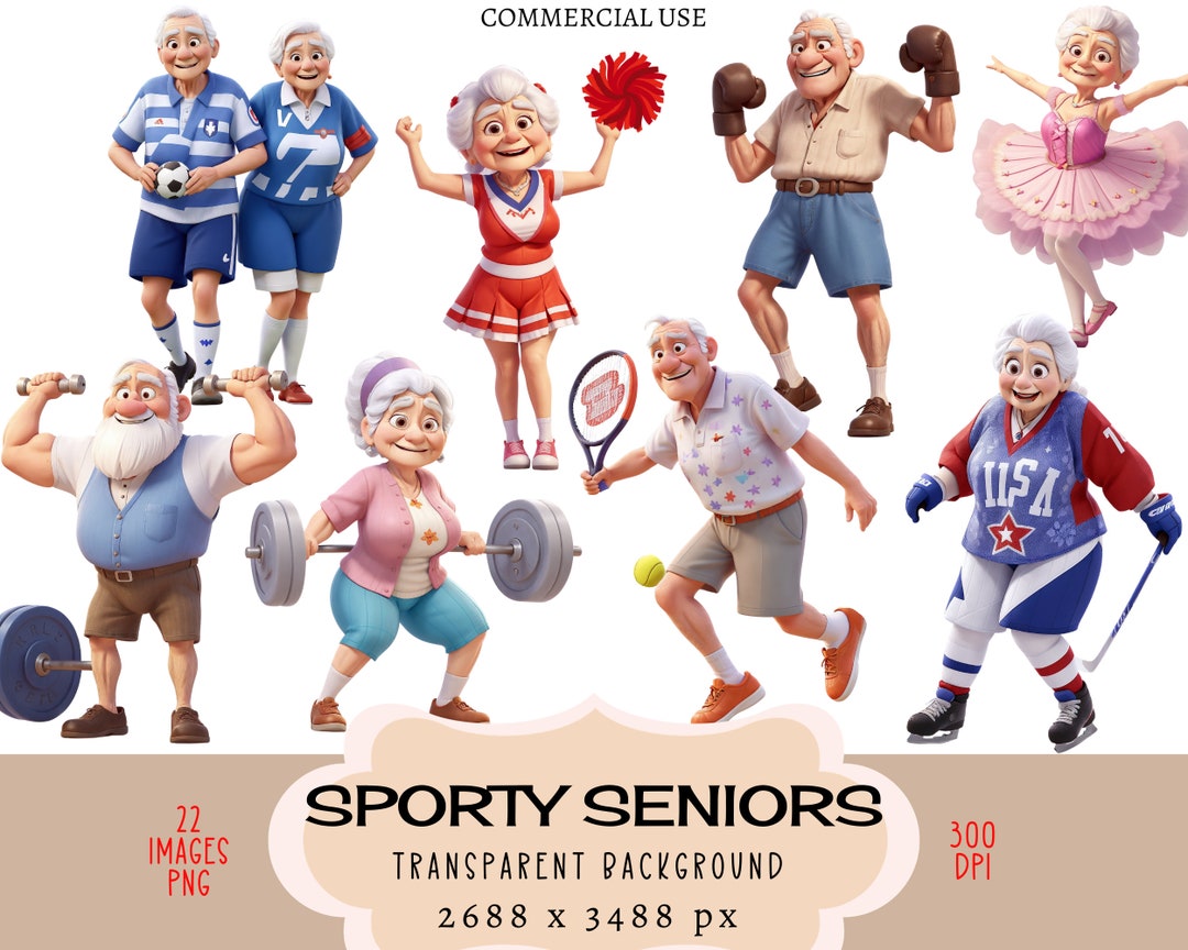 Sporty Retired People CLIPART PNG Files, Commercial Use, Transparent ...