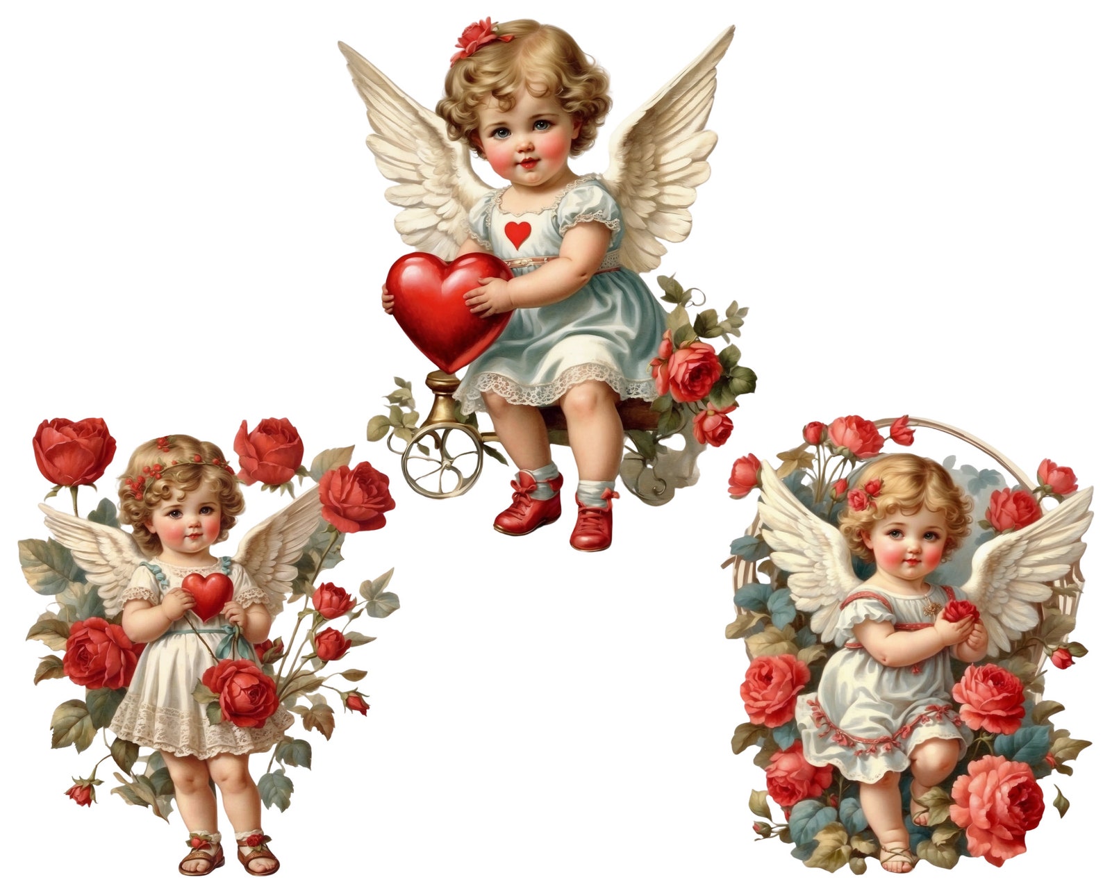 Valentine Angels CLIPART PNG Files Commercial Use Transparent ...