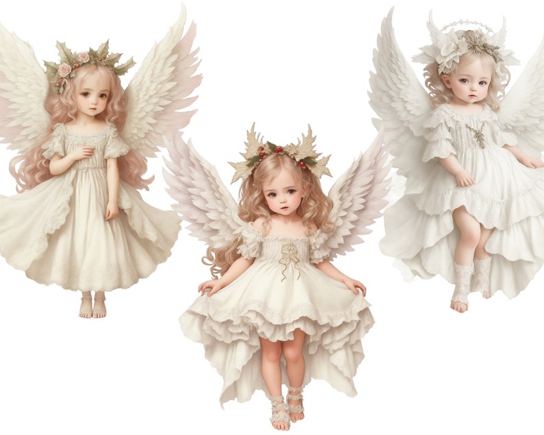 Victorian Angels CLIPART PNG Files Commercial Use - Etsy Australia