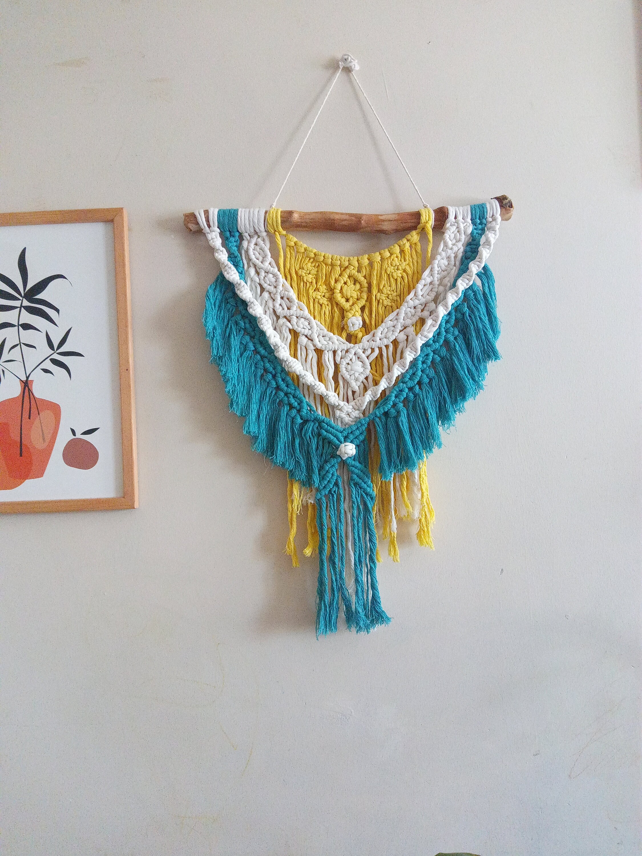 Colorful Macrame Wall Hangig, Mini Macrame, Woven Wall Hanging, Green ...