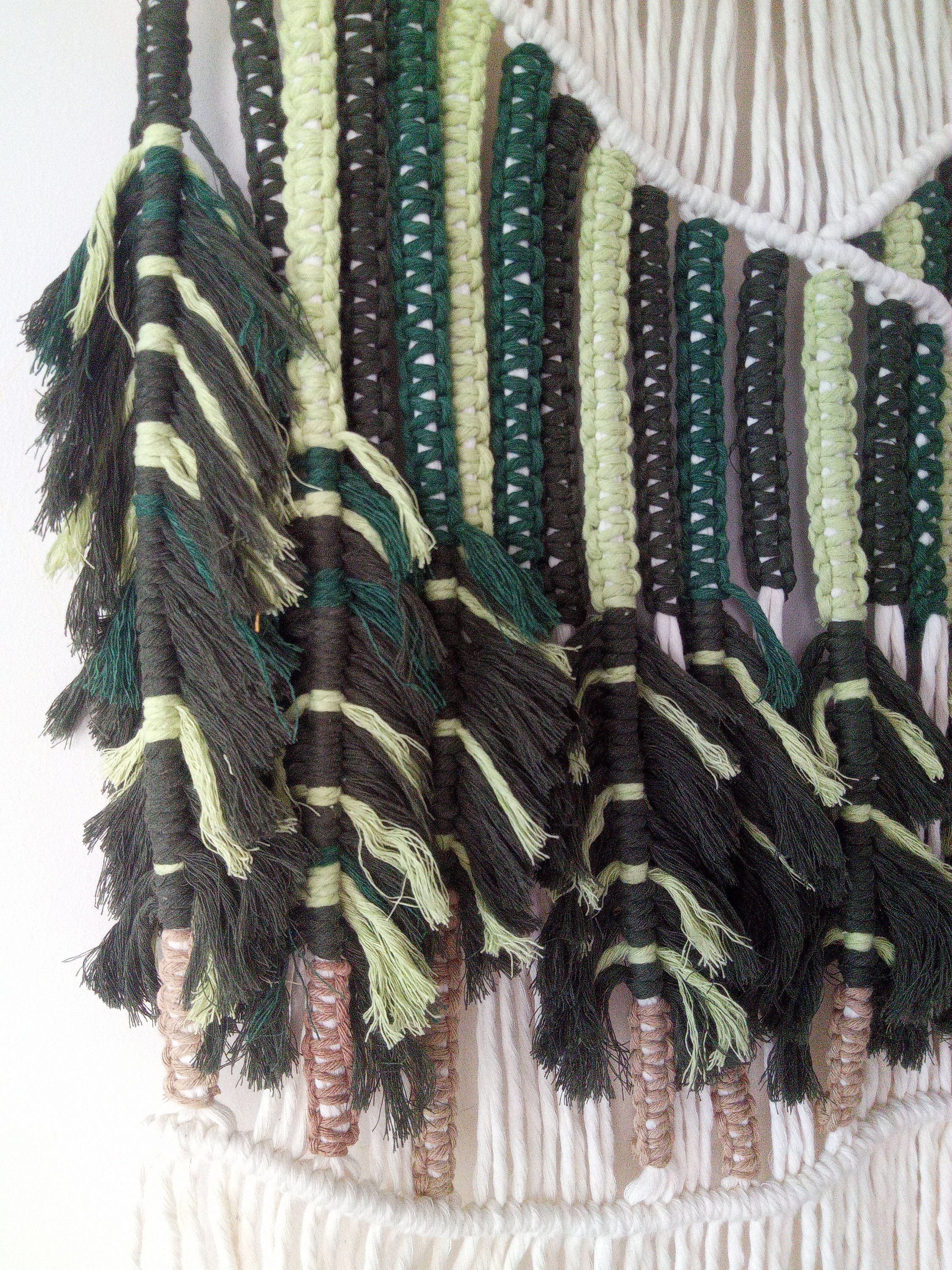 Green Forest Landscape Macrame Wall Hanging, Lake Tapestr, Hand Woven ...
