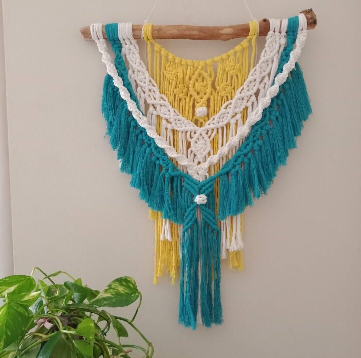 Colorful Macrame Wall Hangig, Mini Macrame, Woven Wall Hanging, Green ...