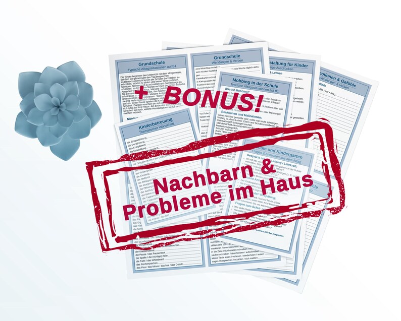 German Everyday Life A1-B1 Cheat Sheets: Hobbies Family Neighbors ...