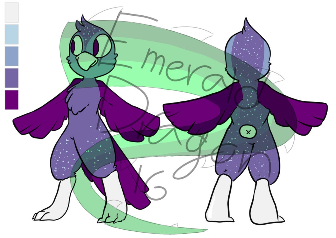 Purple Bird Character - Etsy