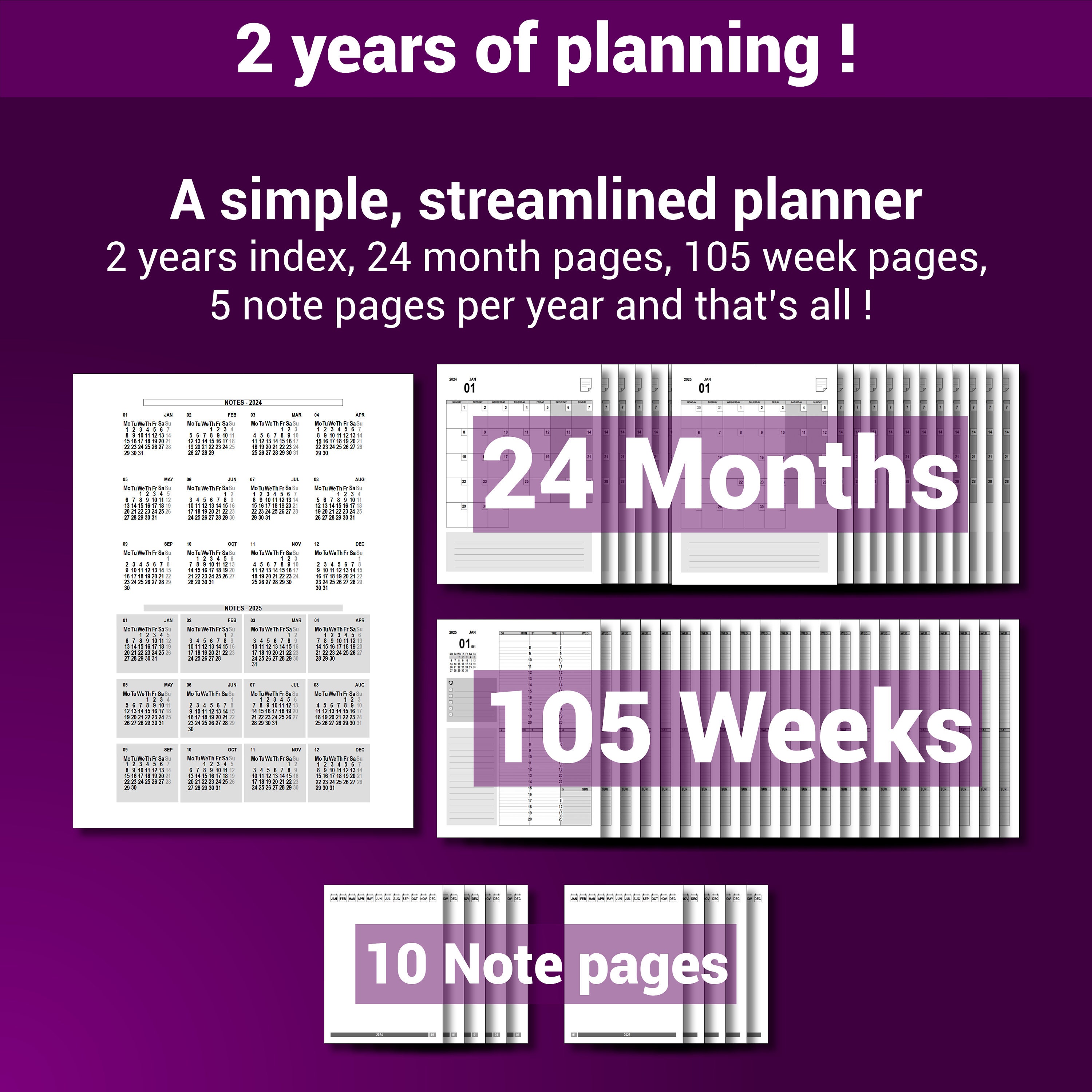 Week Planner 2024 - 2025, Pdf Planner for Your E-ink Tablet, With ...